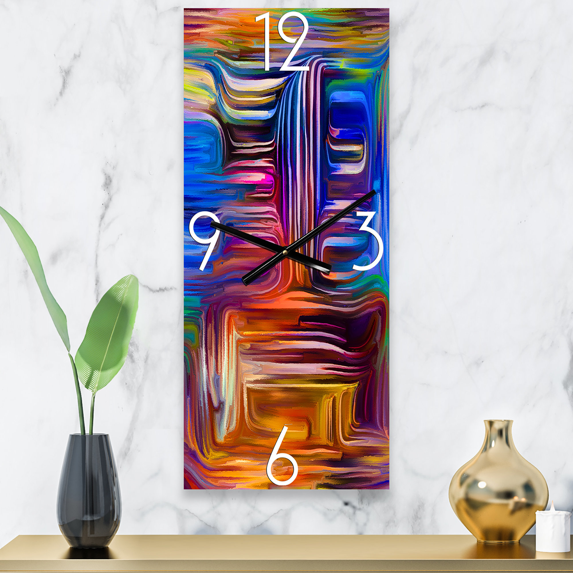 East Urban Home Colour Fusion V - Modern Wall Clock | Wayfair