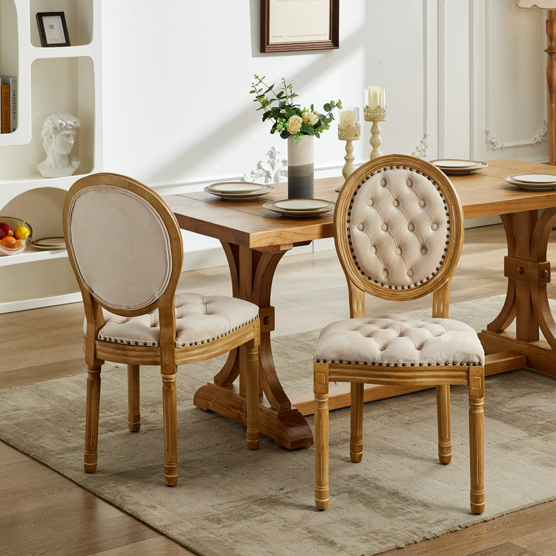 Ophelia & Co. French Style Solid Wood Frame Dining Chair Set of 2 ...