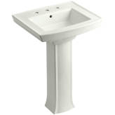 Kohler Archer® 24" Rectangular Pedestal Bathroom Sink with Widespread ...