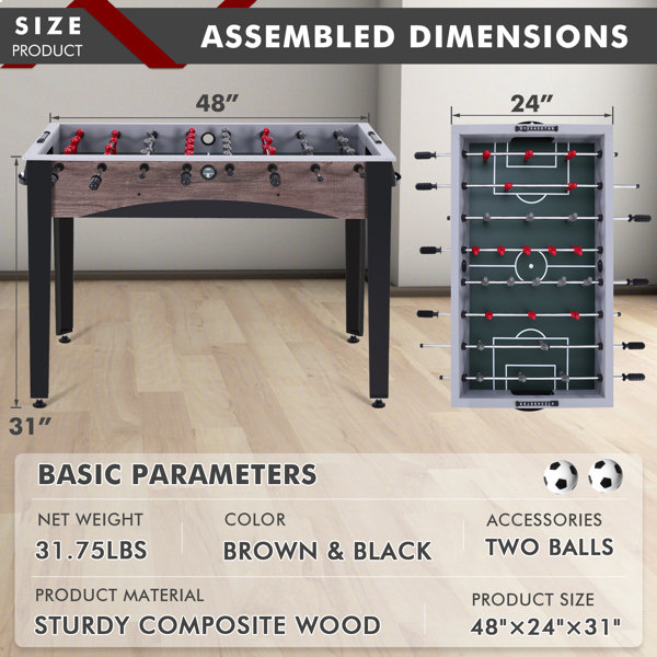 RayChee Foosball Table RayChee 48'' L Height Adjustable Foosball Table ...