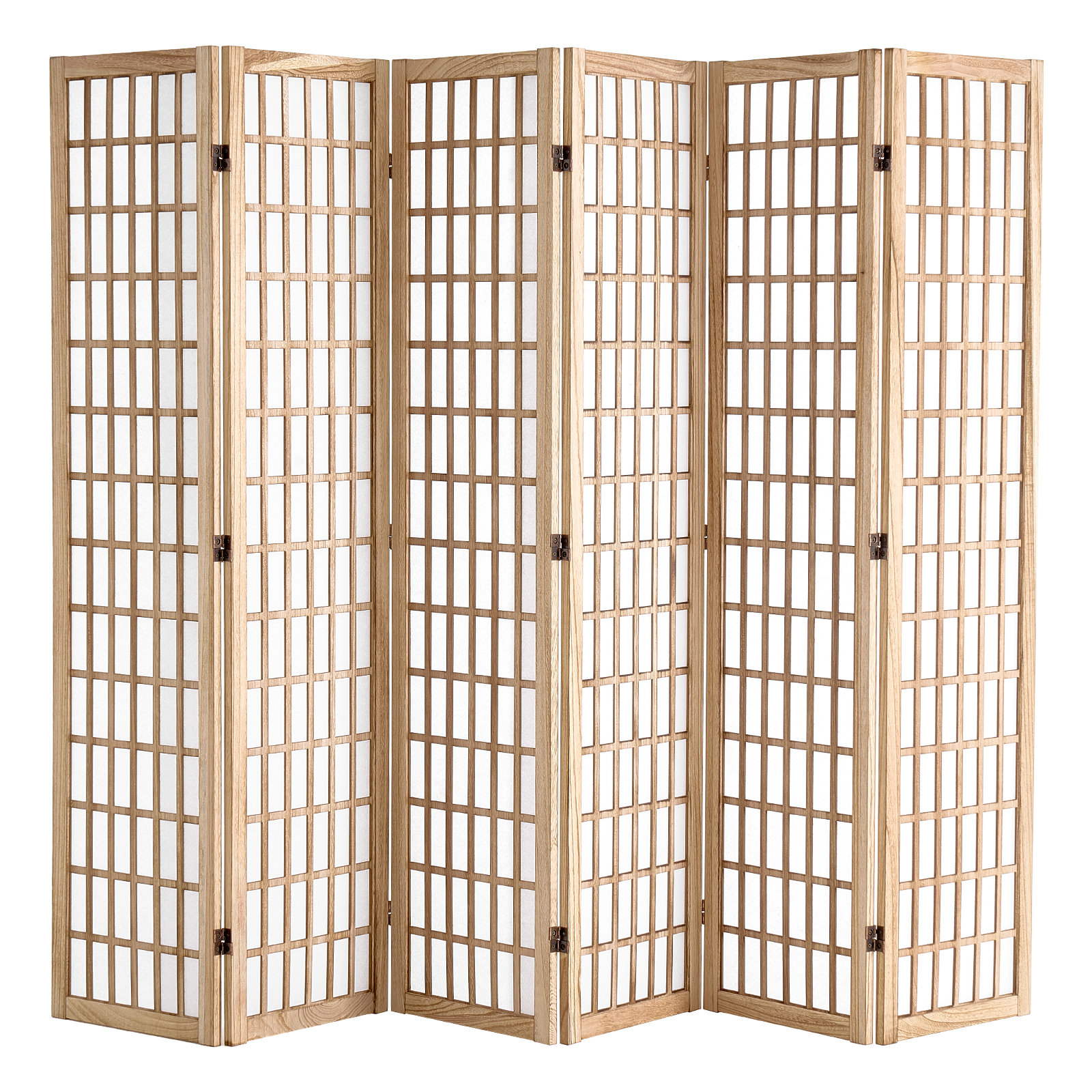 Latitude Run® Room Divider, 6 Panel Japanese Room Divider, Wood Folding ...