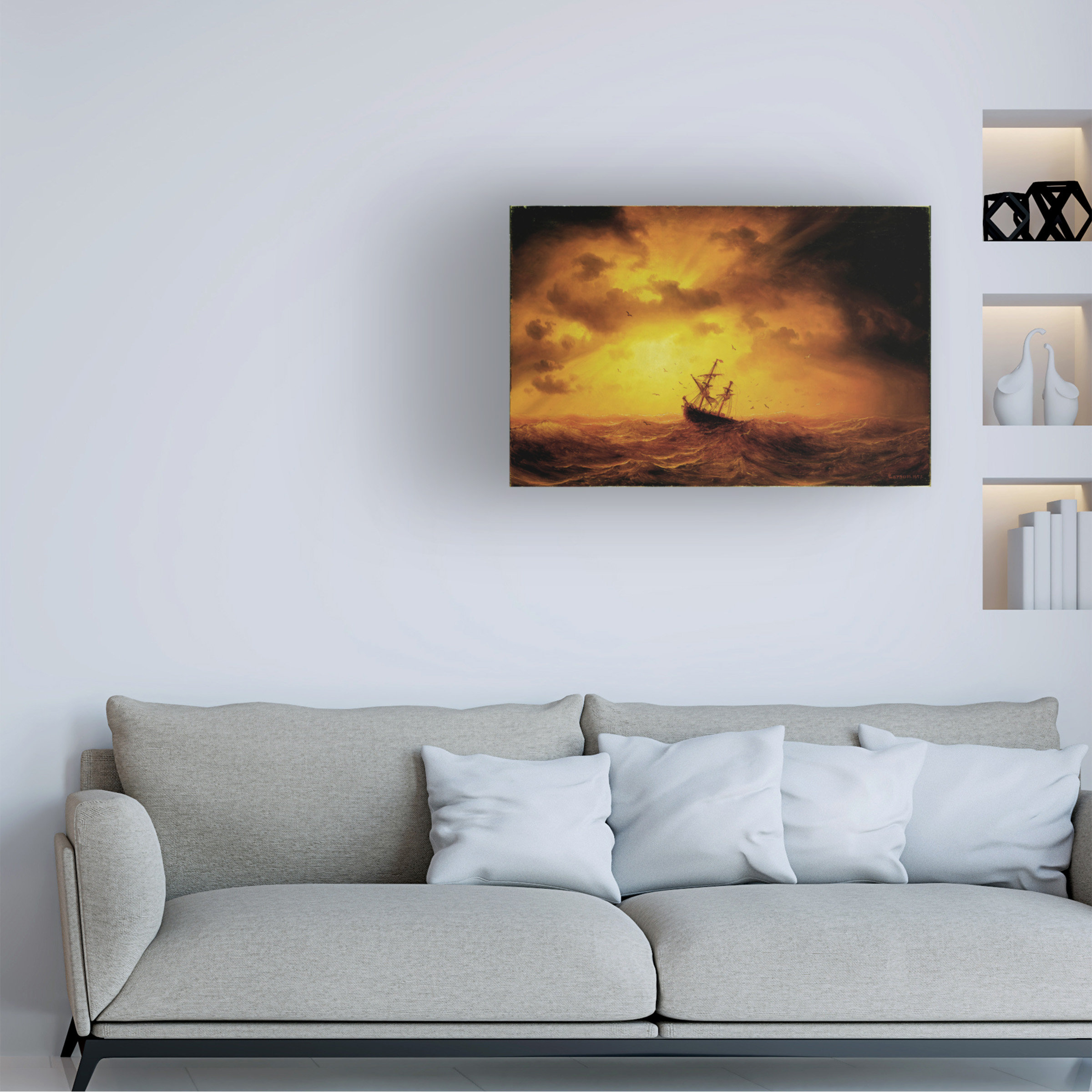 Winston Porter Marcus Jules Ship At Sea Canvas Art | Wayfair