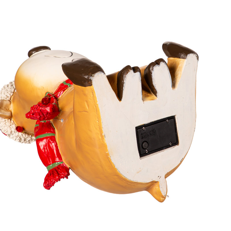 The Holiday Aisle® 18"H LED Joyful Reindeer Statue | Wayfair