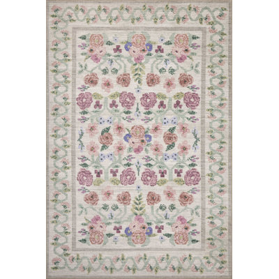 Rifle Paper Co. x Loloi Perennial Mint Indoor / Outdoor Area Rug ...
