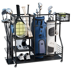 17 Stories Golf Bag Organizer Garage Storage, Golf Bag Storage Rack ...