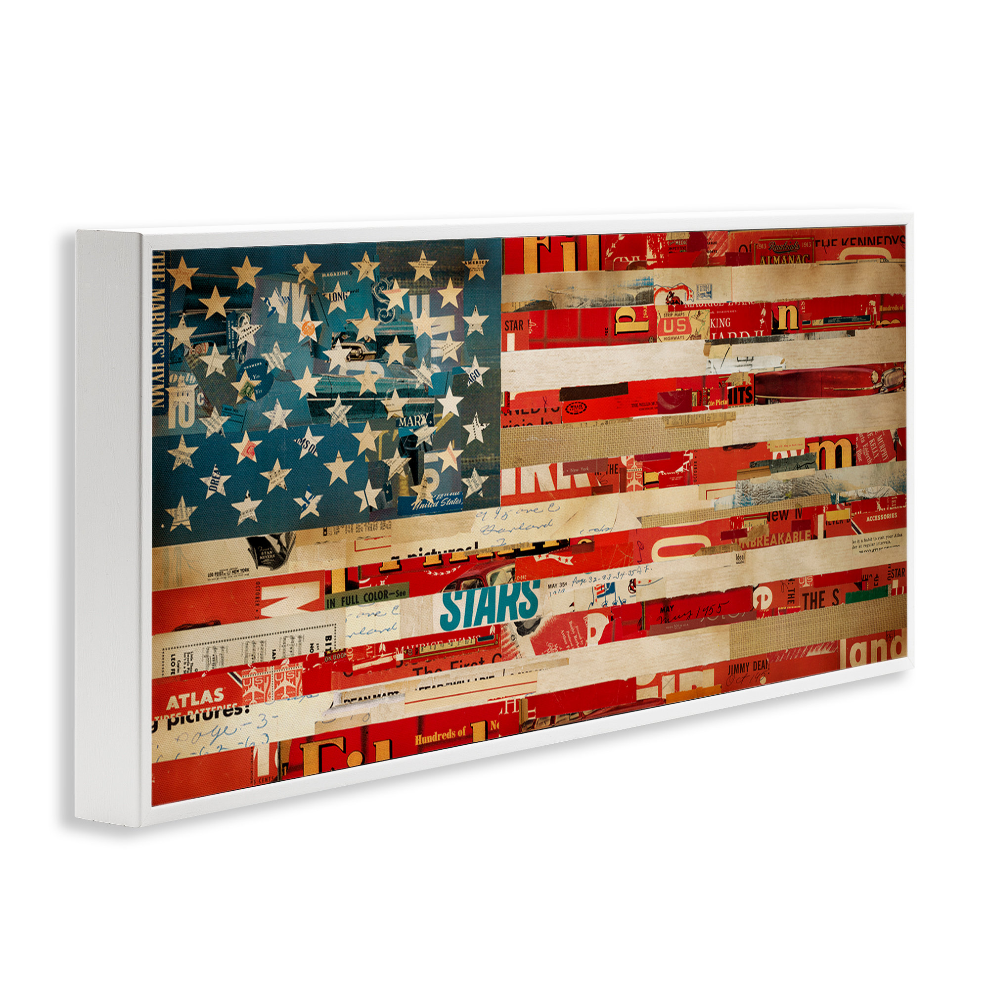 Ophelia & Co. Patriotic Collaged Flag Framed Giclee Art by Kelsey ...