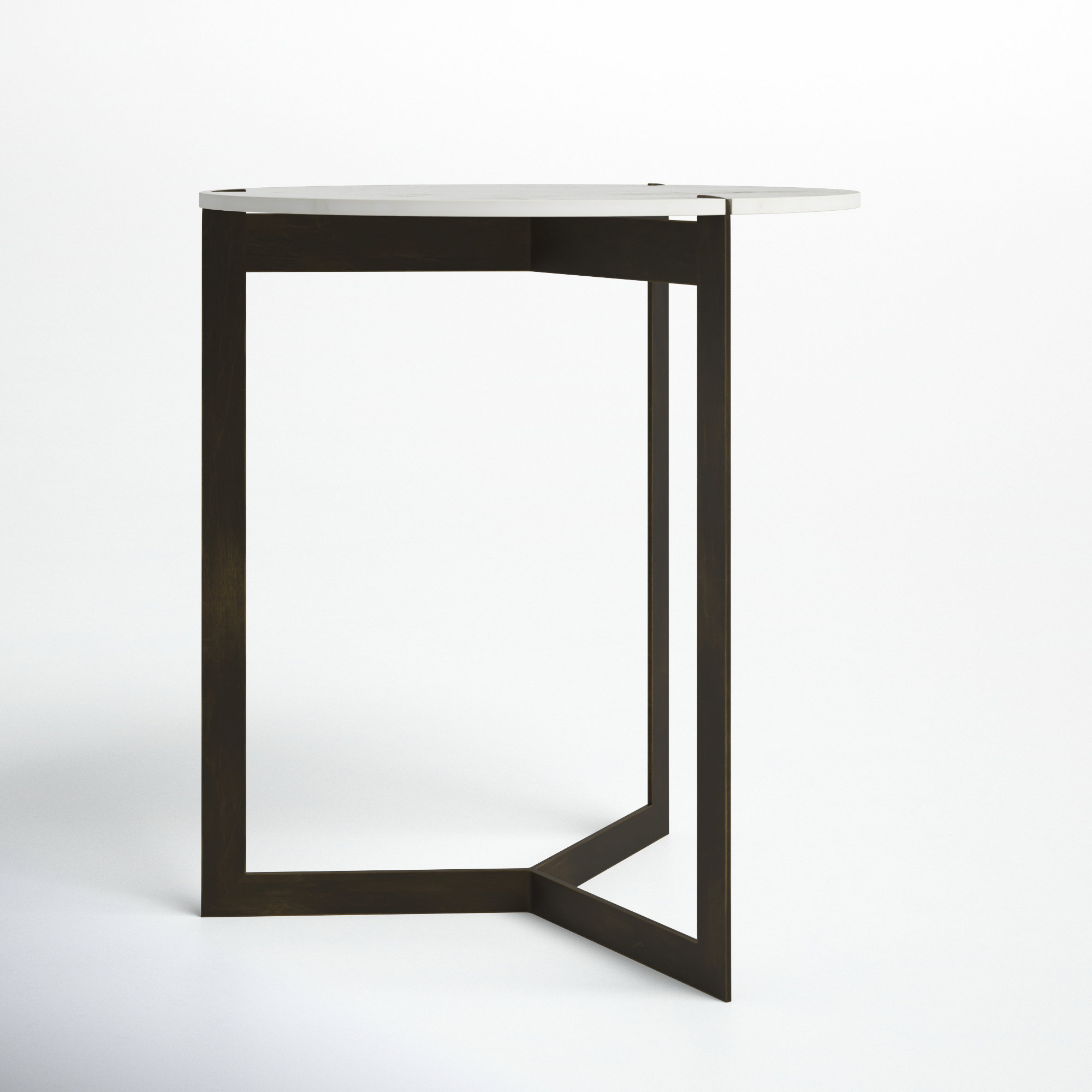 Joss & Main Jolen Genuine Marble Cross Legs End Table & Reviews | Wayfair