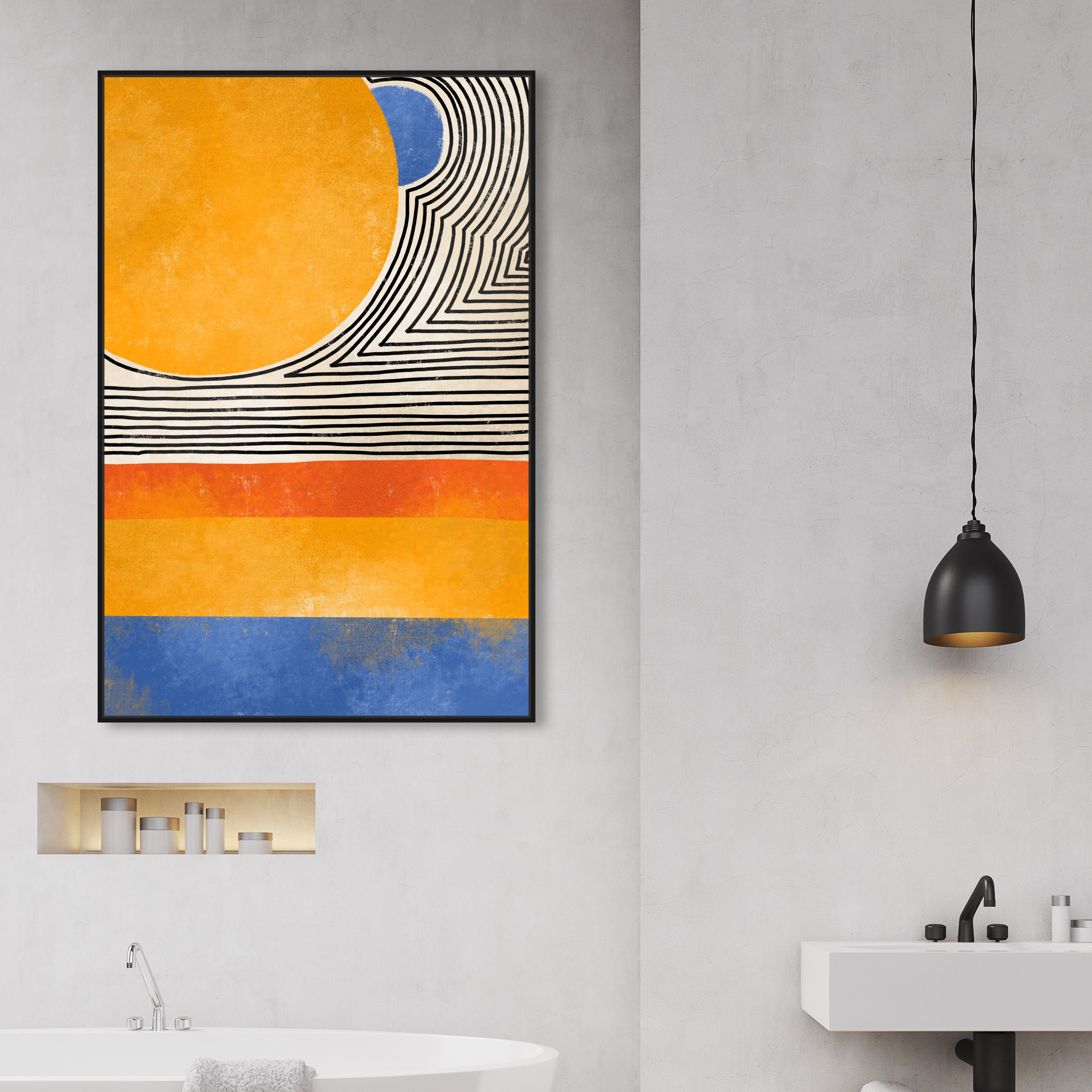 Orren Ellis Sun Is Reflected - Floater Frame Graphic Art on Canvas ...