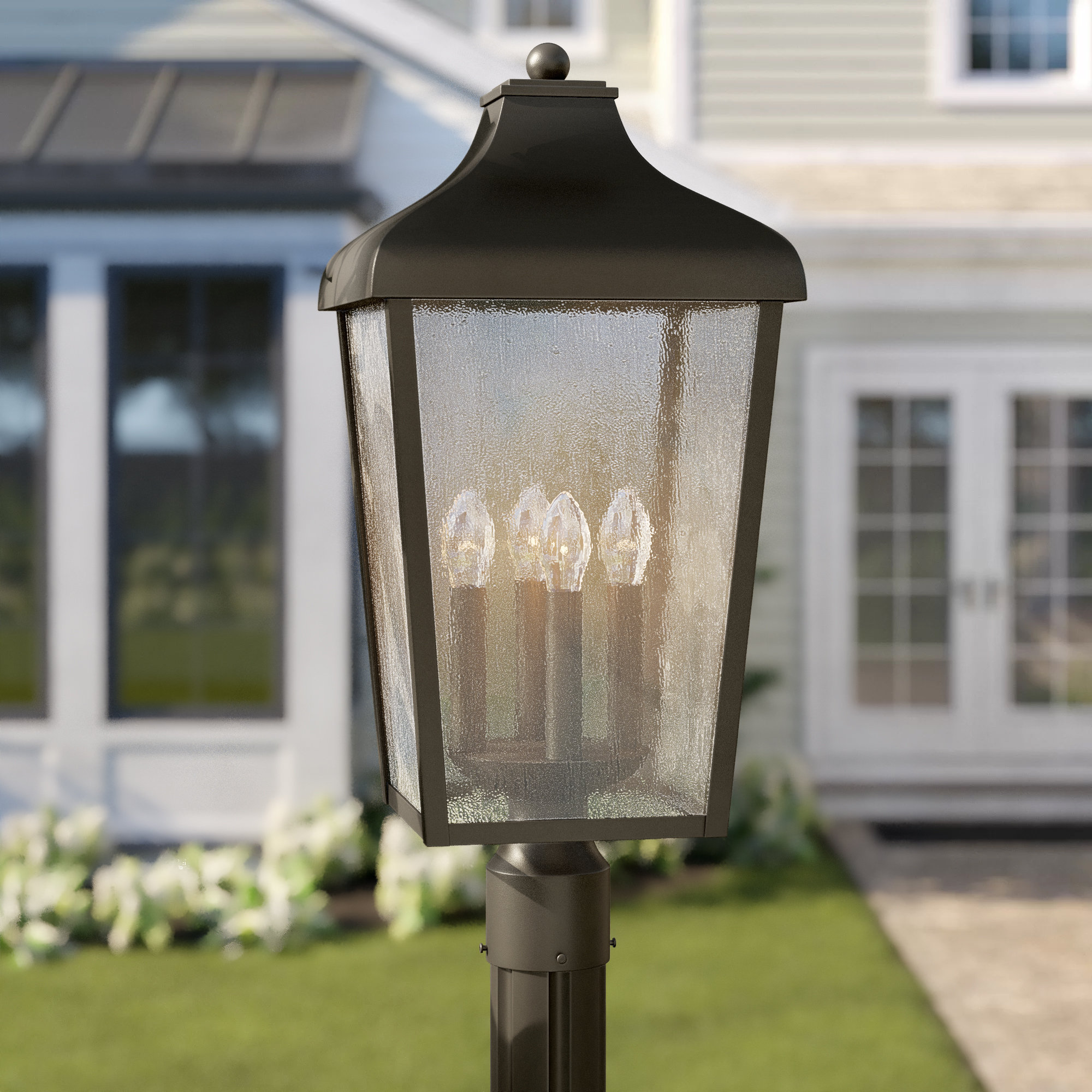 Three Posts Harpole Olde Bronze 1 -Light 21.75'' H Hardwired Lantern ...
