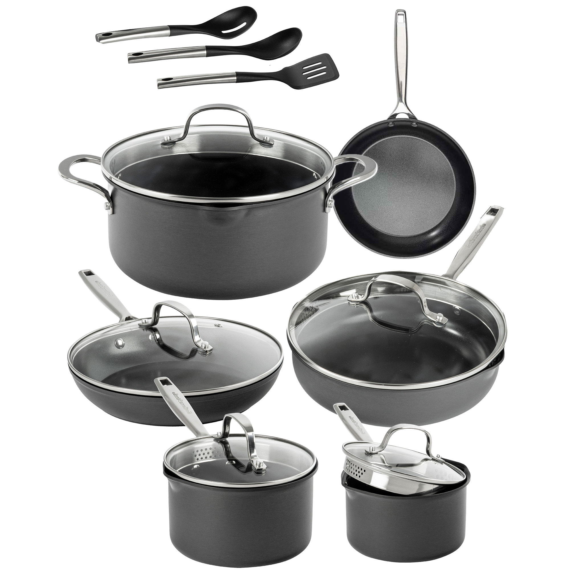 Gotham Steel Pro Ultra Ceramic 2X 15 Piece Nonstick Cookware Set with ...