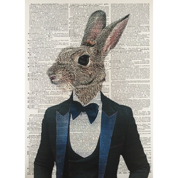 Happy Larry A3 Hare Dictionary Print - Quirky Animal Wall Art ...