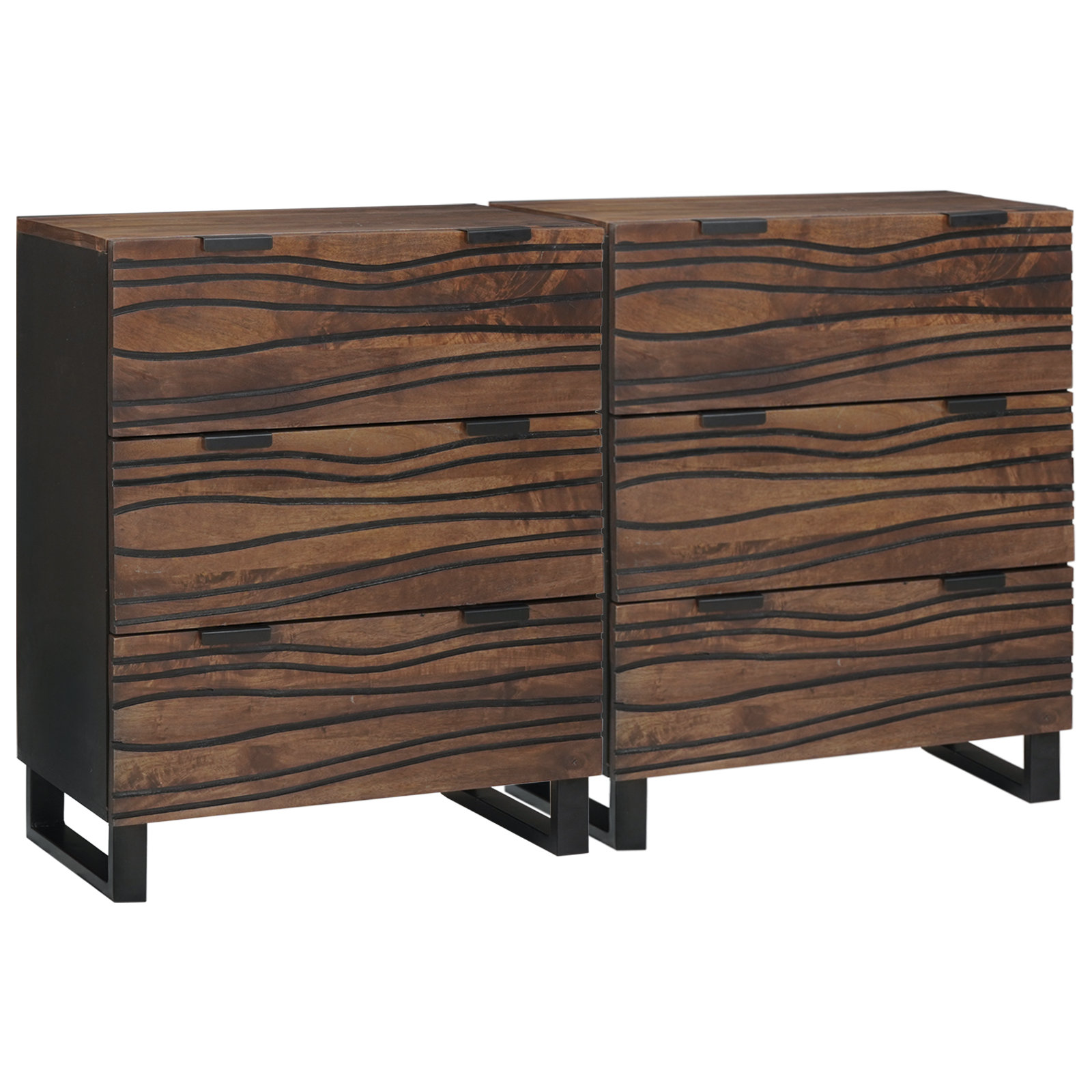 Lily Manor Sideboards 2 Pcs Brown 60 X 33.5 X 75 Cm Solid Mango Wood ...