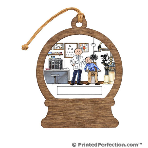 Printed Perfection Personalized Optometrist - Male Wooden Snow Globe ...