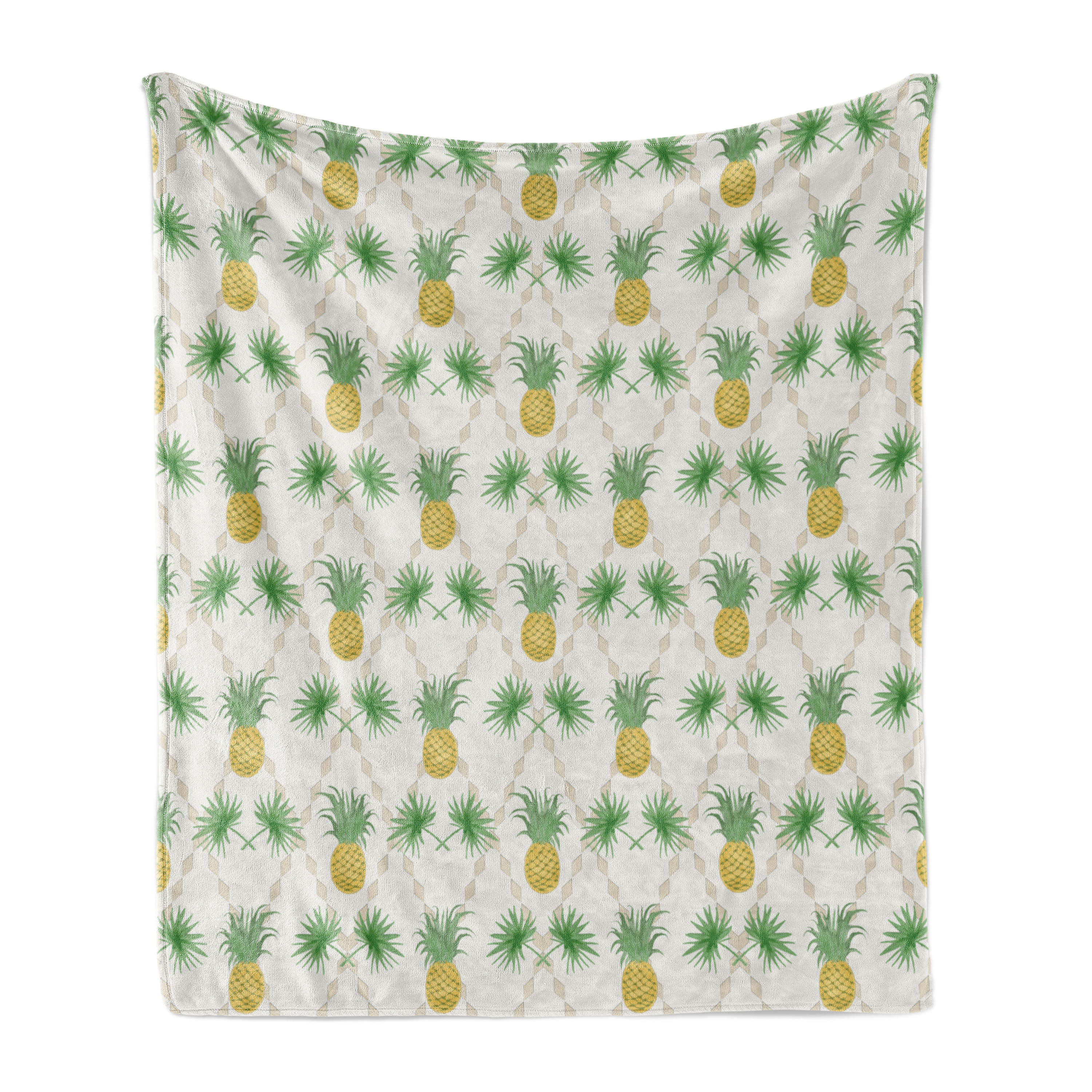 Ambesonne Tropical Fleece Throw Blanket Palm Tree Pineapples | Wayfair