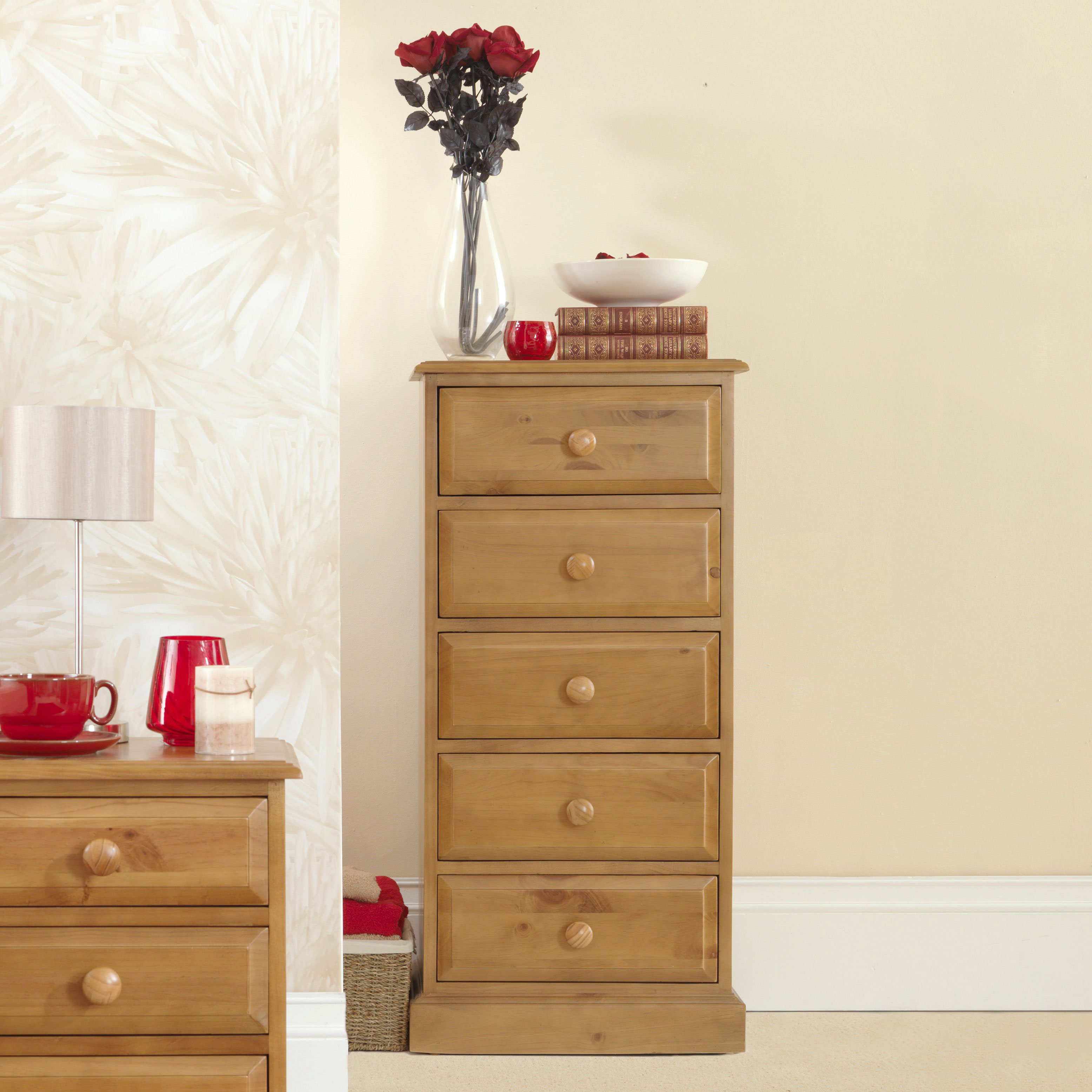 Natur Pur Hendon 5 Drawer 42cm W Solid Wood Lingerie Chest | Wayfair.co.uk