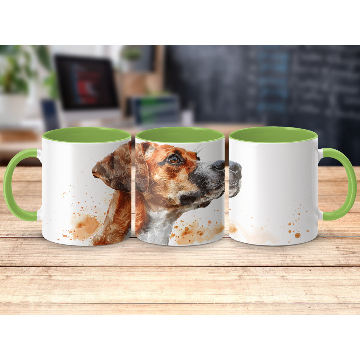 East Urban Home Set of 2 – Watercolor Finnish Lapphund Design 11oz ...