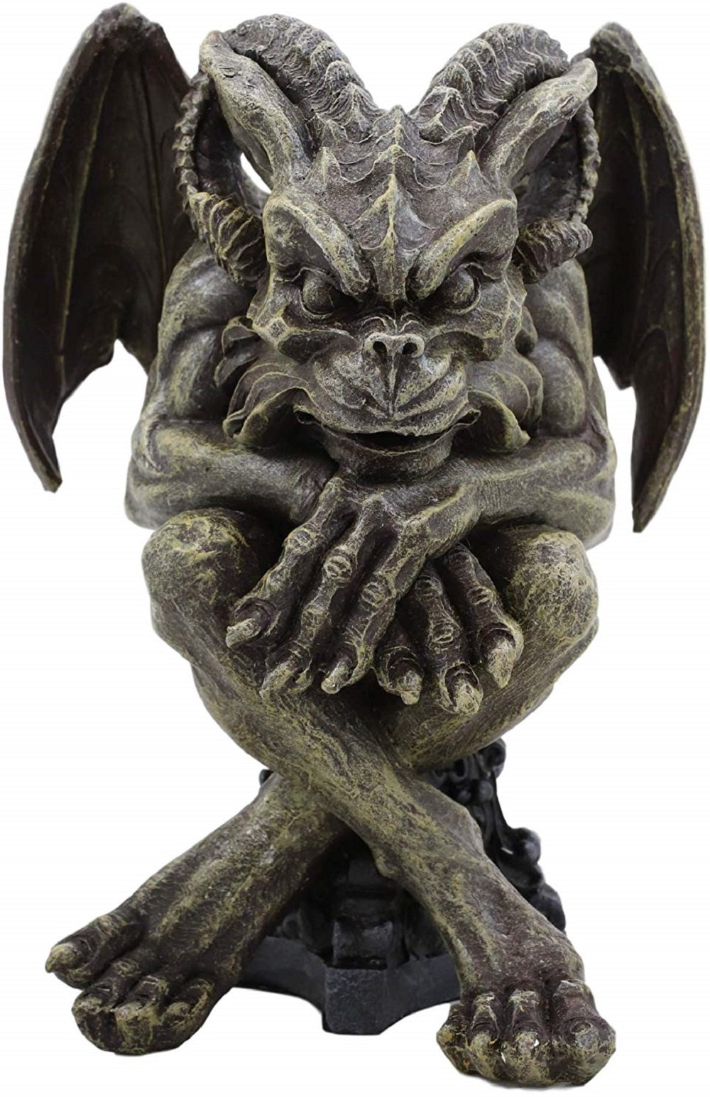 The Holiday Aisle® Winged Horned Gargoyle Sitting on Cathedral Pedestal ...