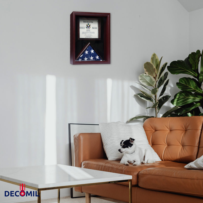 DECOMIL 3x5 Flag Display Case With Certificate & Document Holder Big ...