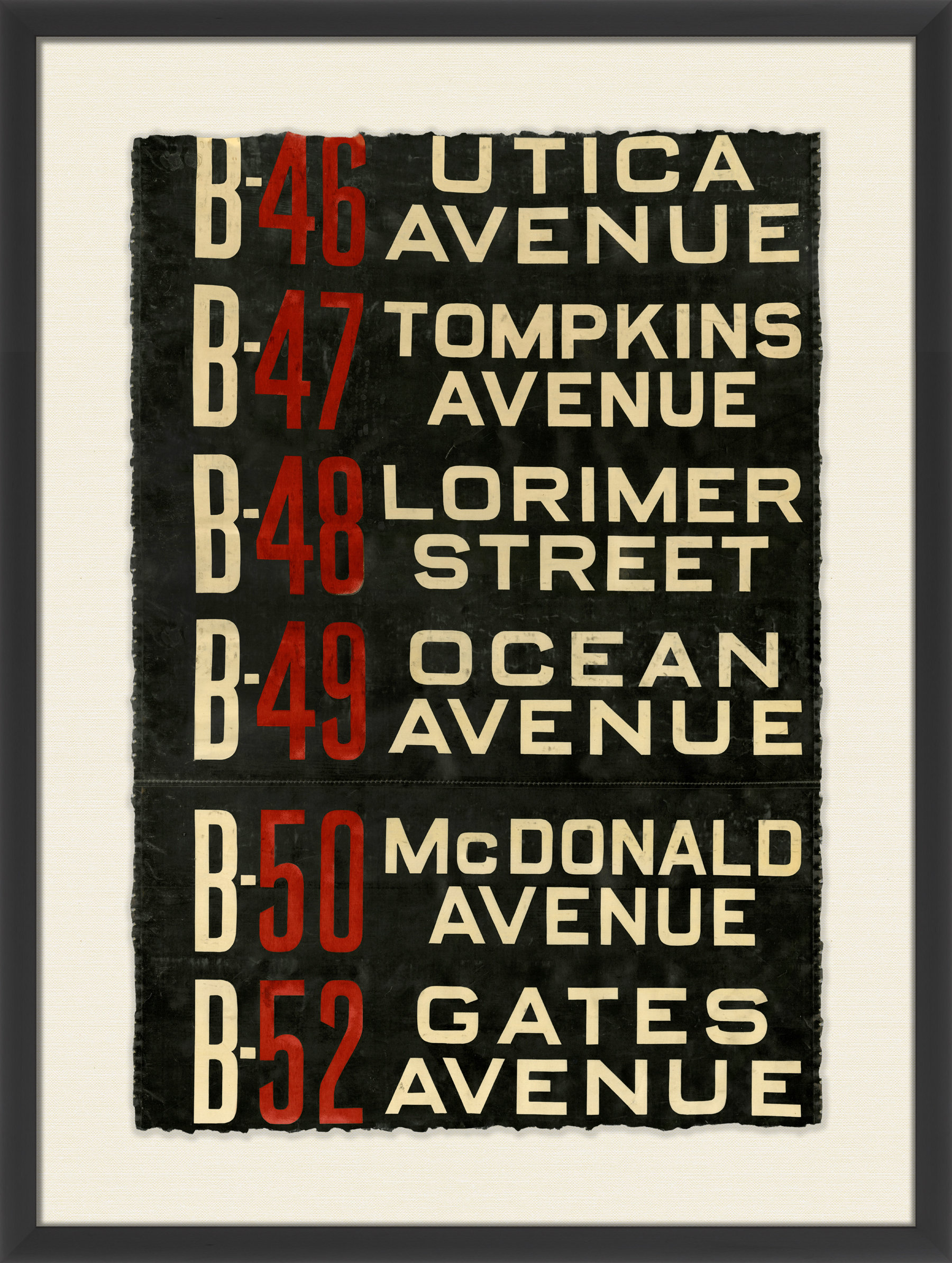 Wendover Art Group Brooklyn Bus Roll Sign I - Picture Frame Textual Art ...