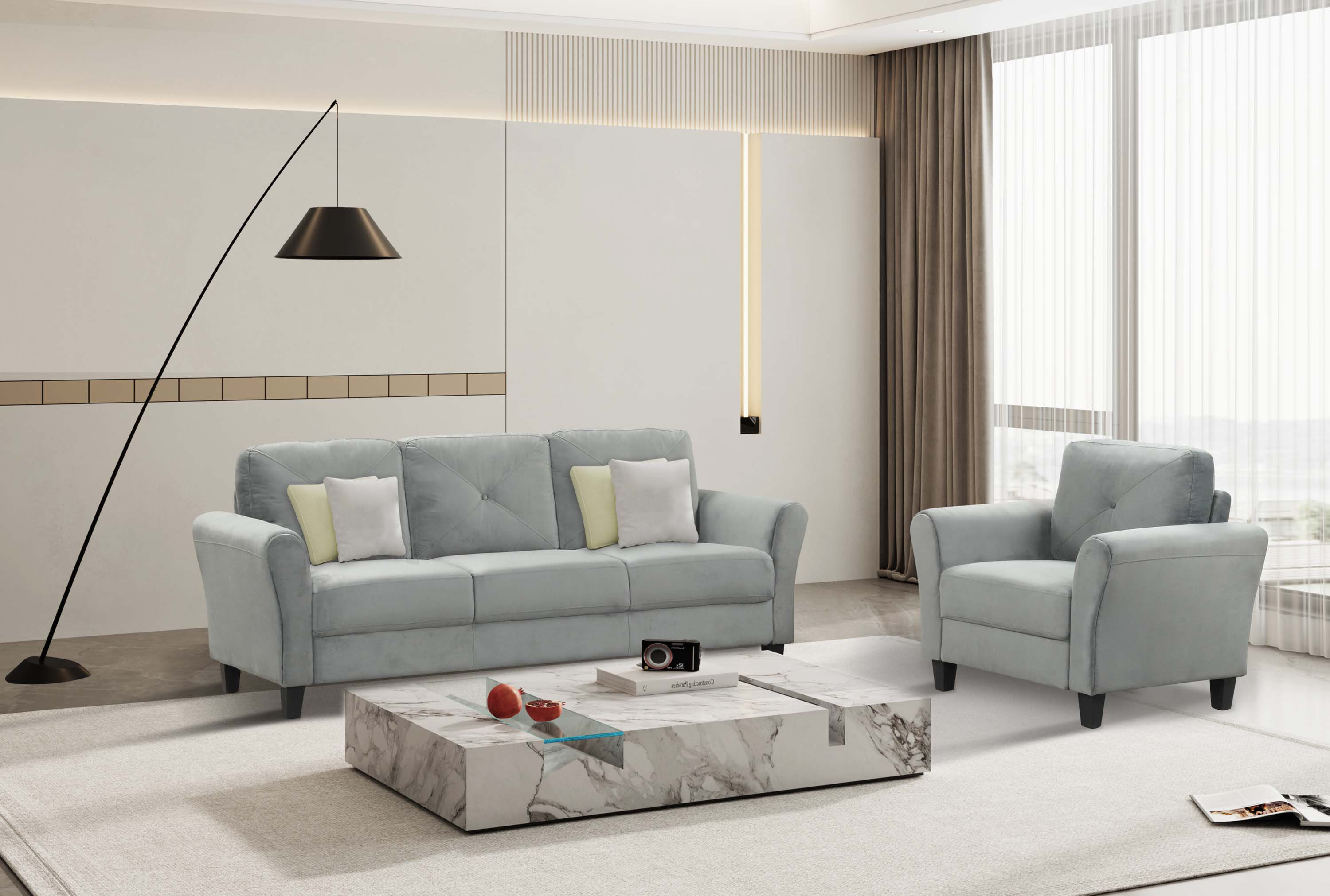 Red Barrel Studio® JIUMI Fashion Living Room Two Piece Sofa Set, Living ...