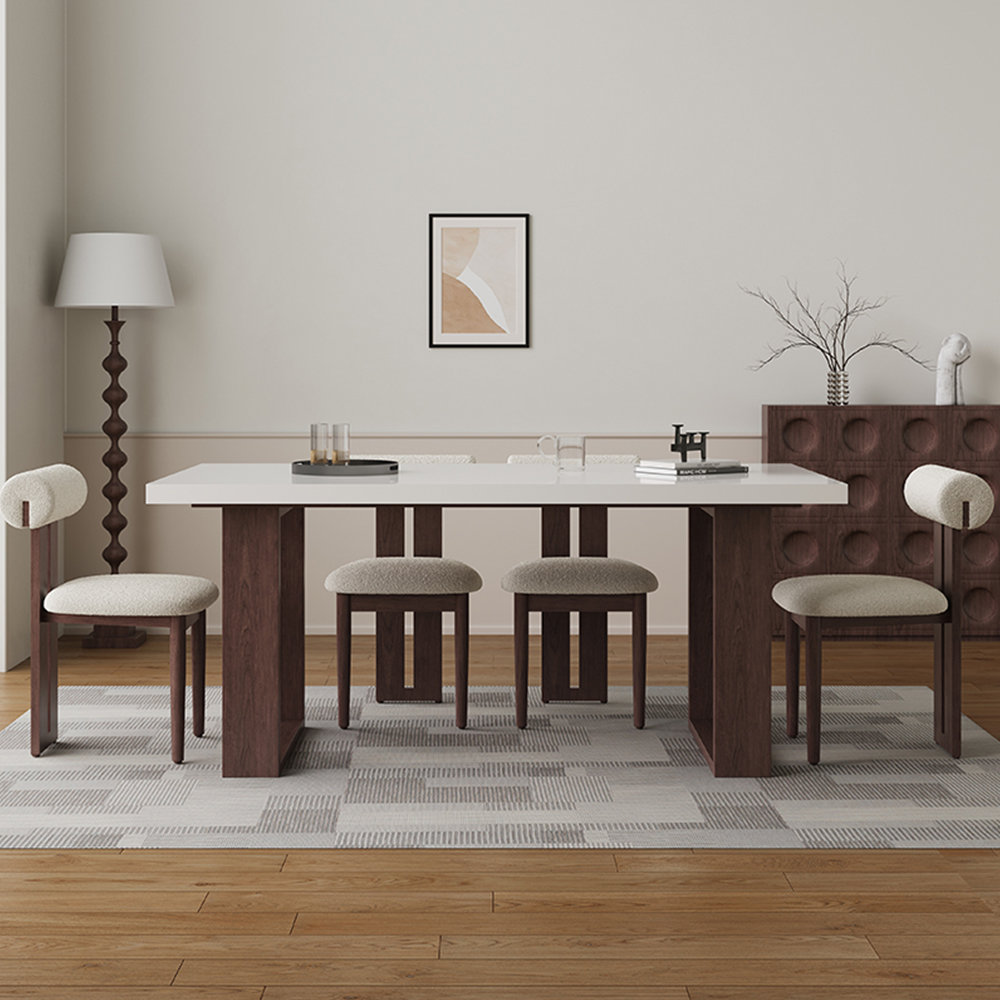 Elamer Rectangular modern simple dining table sets | Wayfair