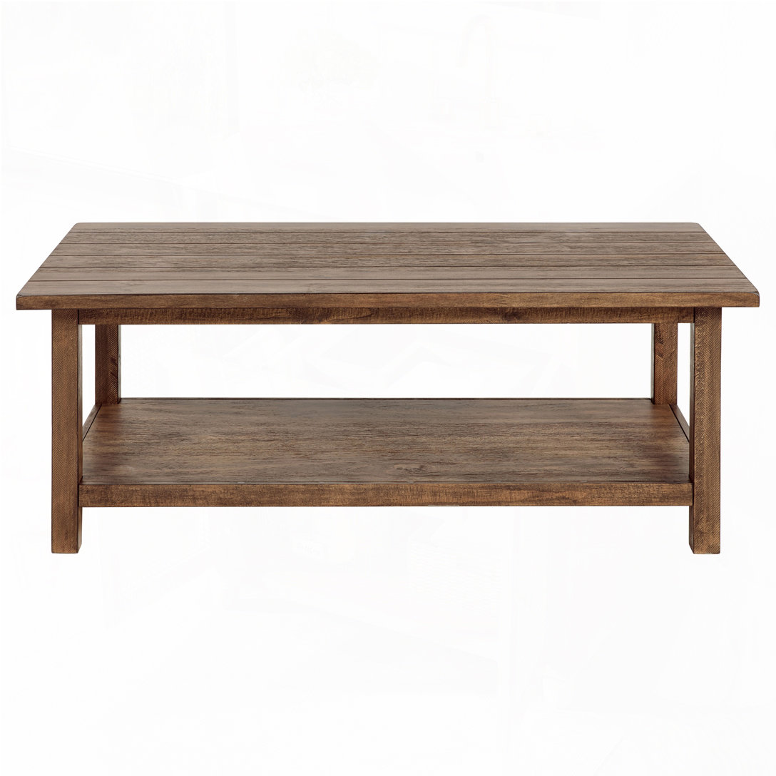 Millwood Pines Wood Coffee Table with Shelf | Wayfair
