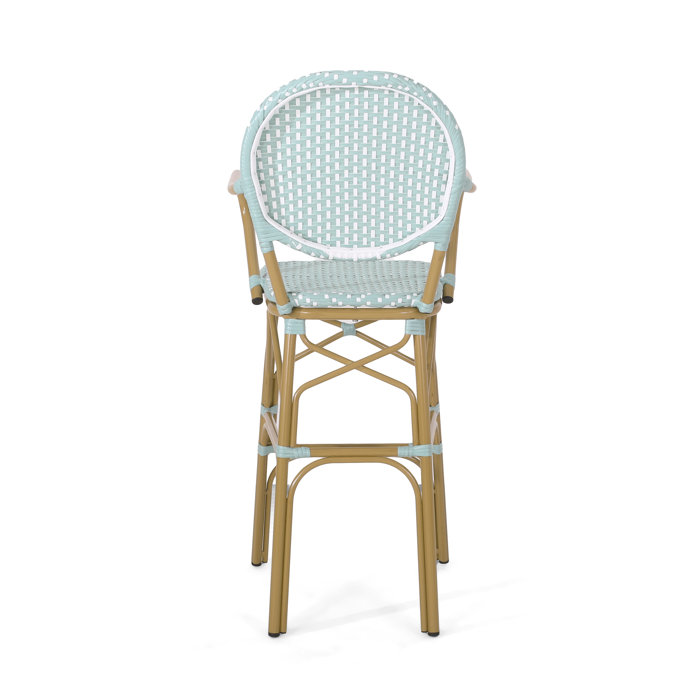 Breakwater Bay Glenmora Wicker Outdoor 29.25'' Bar Stool | Wayfair