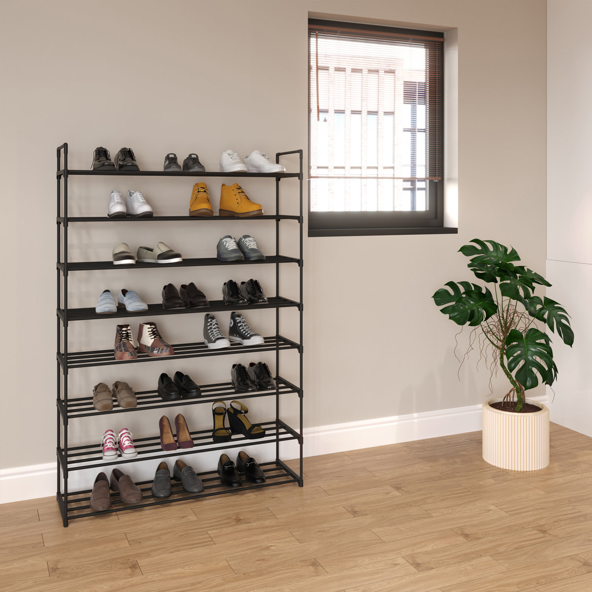 Rebrilliant Shoe Rack - 8-Tier Shoe Organizer for Closet, Bathroom ...