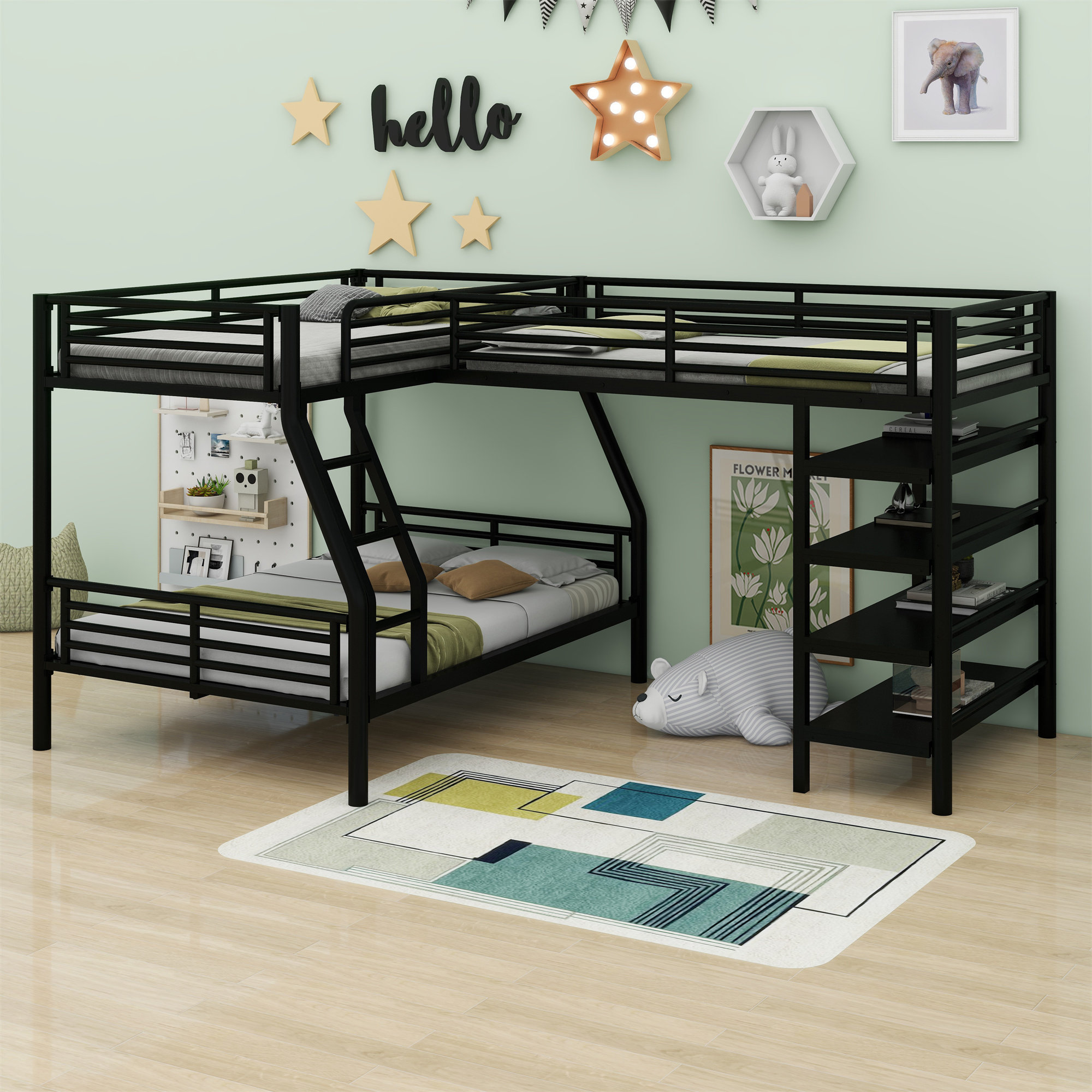 Mason & Marbles Amali Kids Twin Over Full Bunk Bed | Wayfair