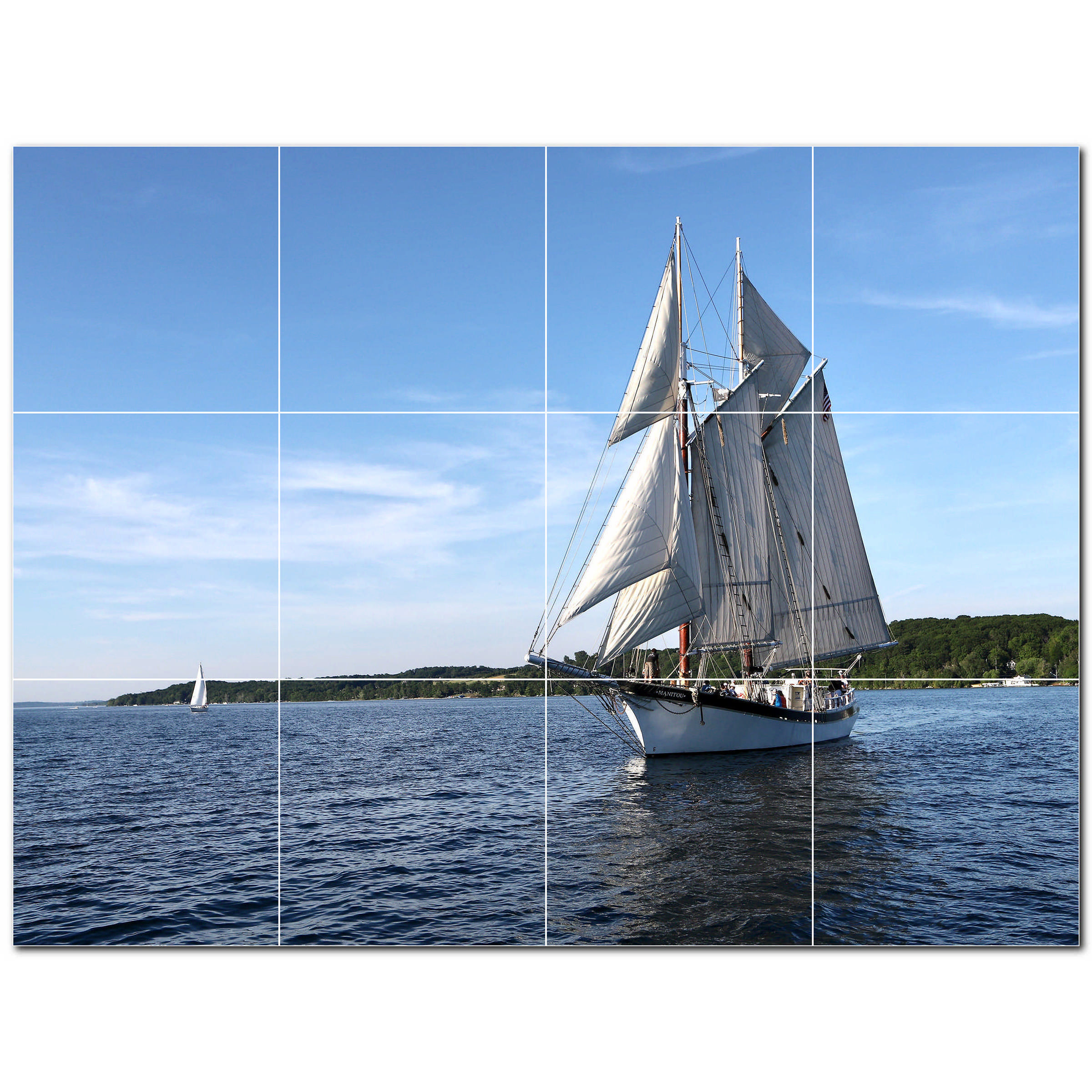 Picture-Tiles.com 48" x 36" Ceramic Boat Photo Decorative Mural Tile ...