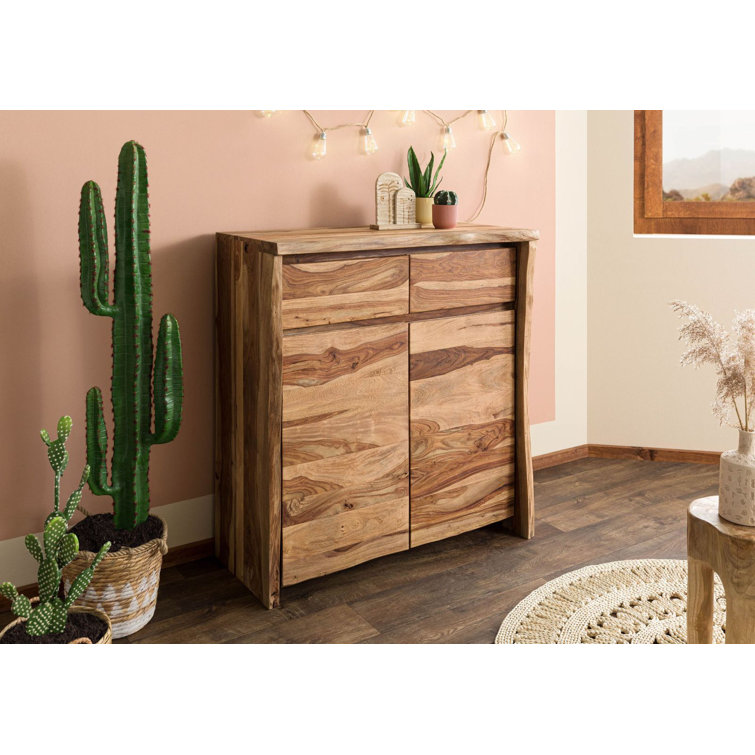 Massivmoebel24 100cm Wide 2 Drawer Solid Wood Highboard | Wayfair.co.uk