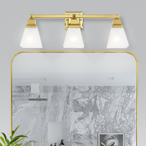 Wayfair | Polished Brass Bathroom Vanity Lighting You'll Love in 2023