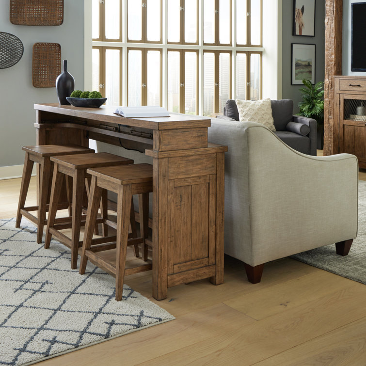 Gracie Oaks Ikshan 4 Piece Console Bar Table Set w/ Charging Station ...