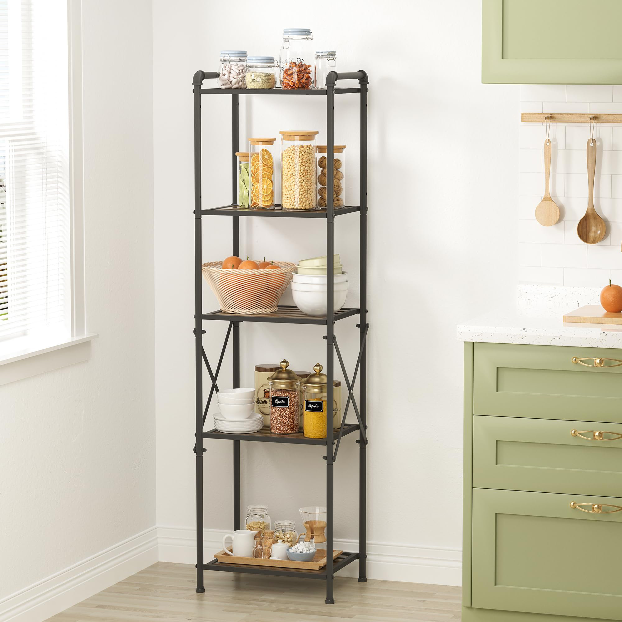 Williston Forge 5-Tier Storage Rack, Adjustable Shelving Unit Storage ...