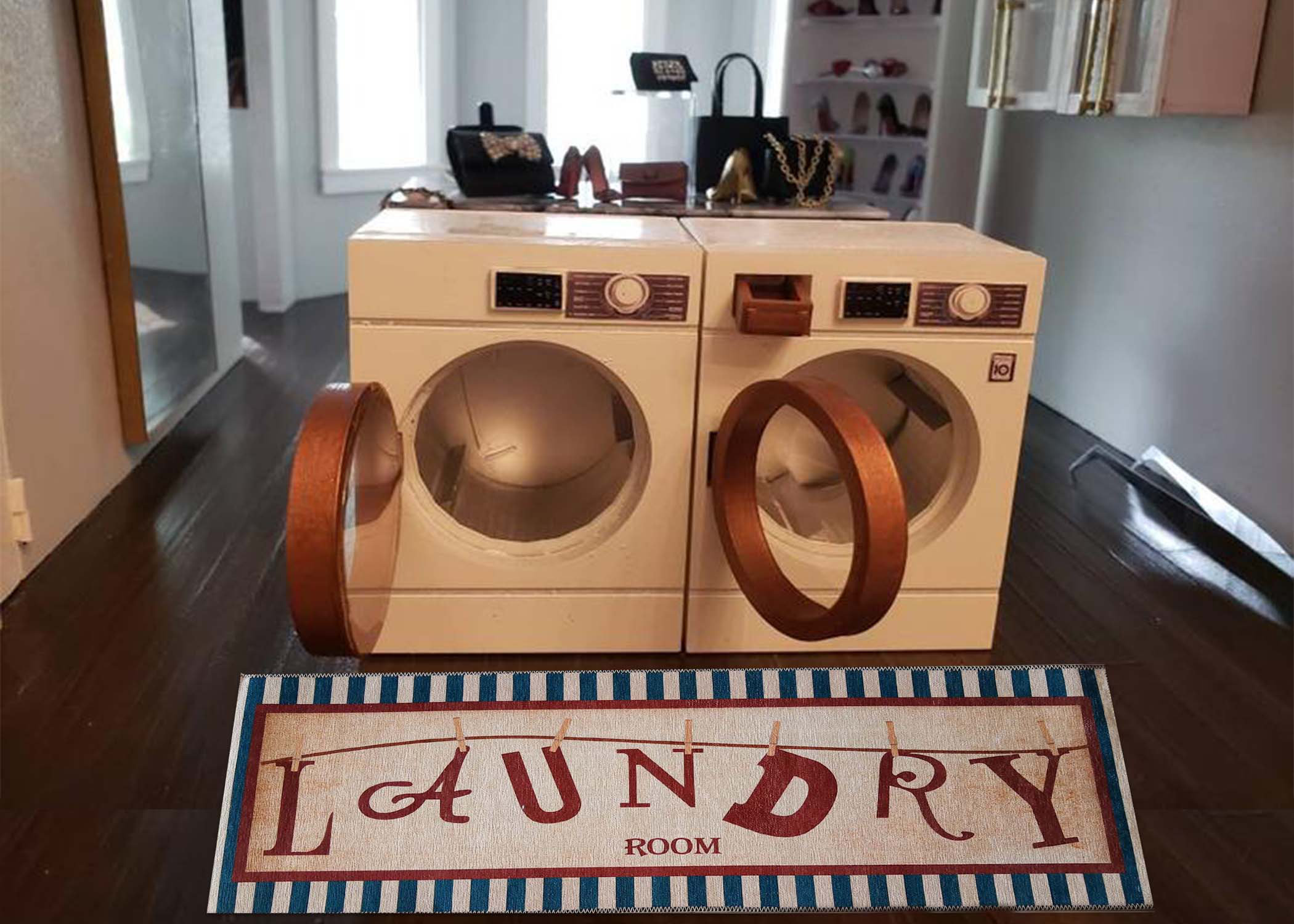 August Grove® Champy Artistic Print Laundry Matt With Non-Slip Backing ...