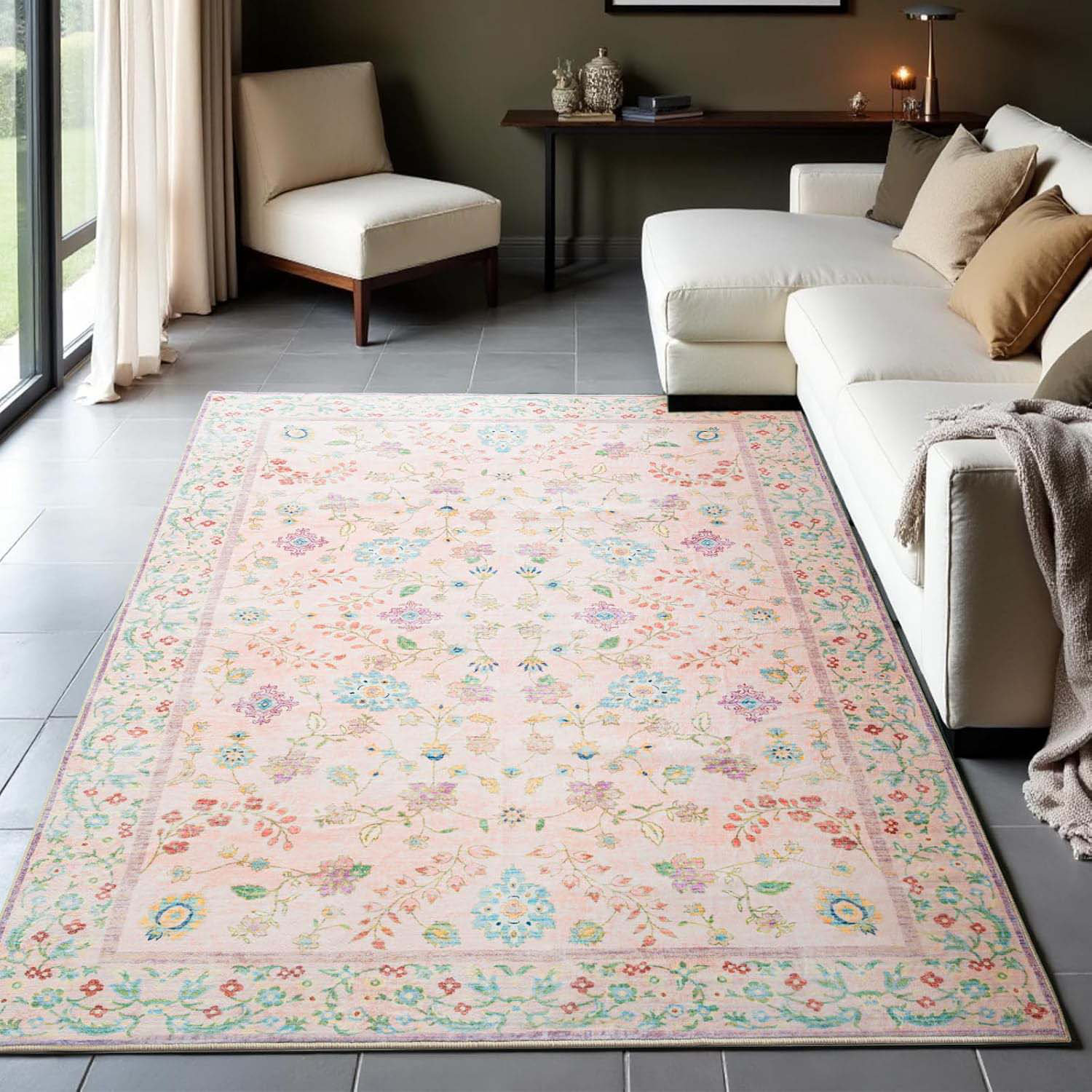 Lark Manor™ Area Rug 5X7, Washable Faux Wool Throw Rugs For Living Room ...