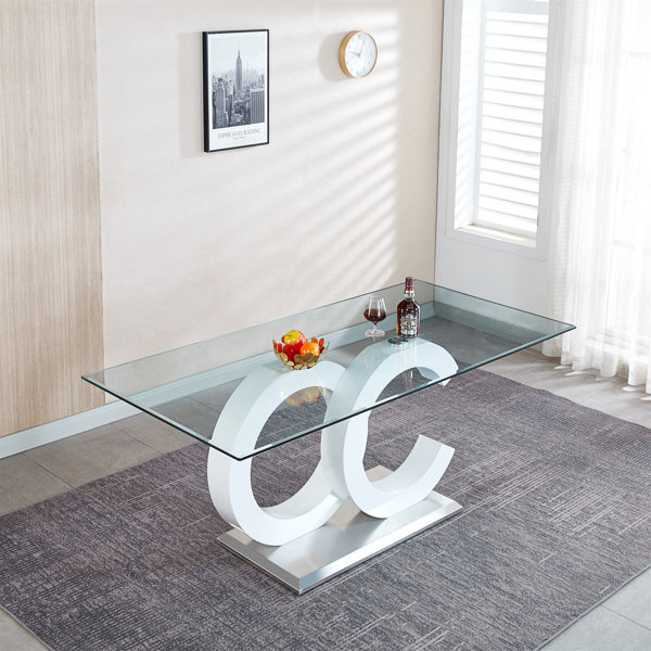Everly Quinn Askan Glass Dining Table | Wayfair