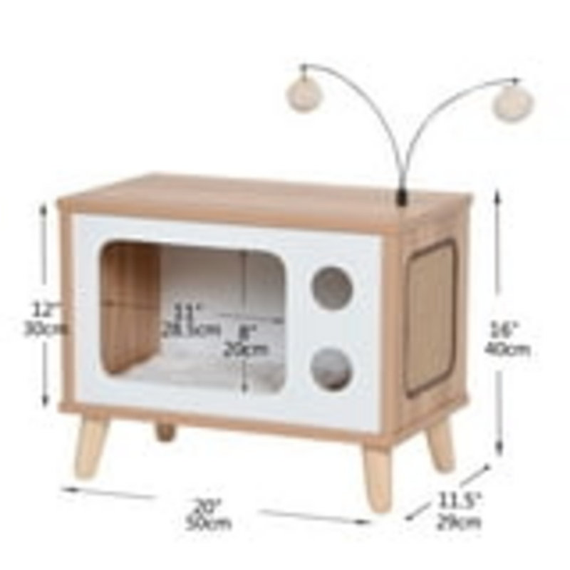 Tucker Murphy Pet™ Purr-view Retro Tv Cat Condo With Jute Scratching ...