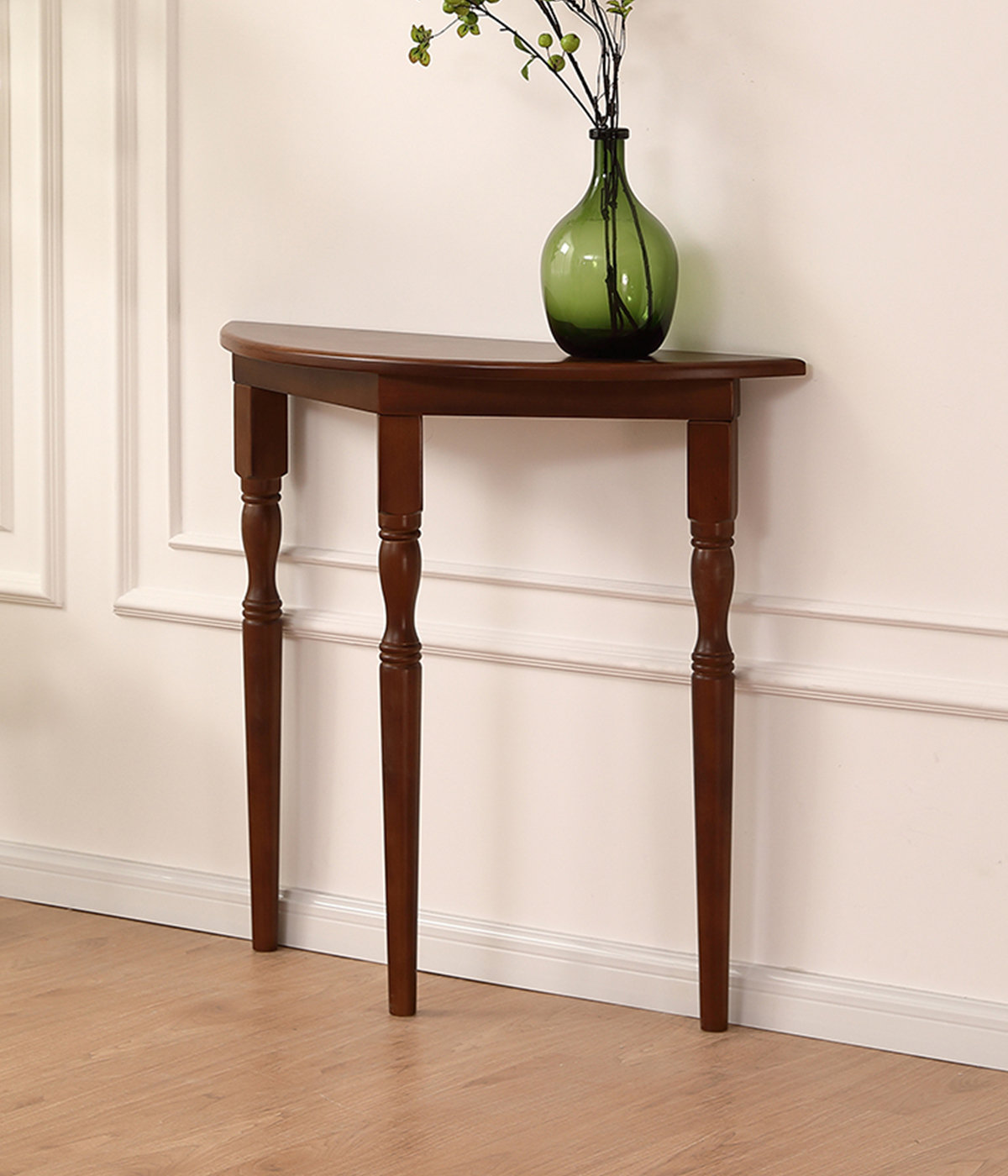 Rite Treasure 37.40" Brown Half Moon Solid Wood Console Table | Wayfair