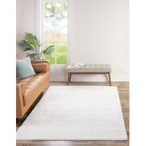 Ebern Designs Sarenna Bright White Area Rug & Reviews | Wayfair