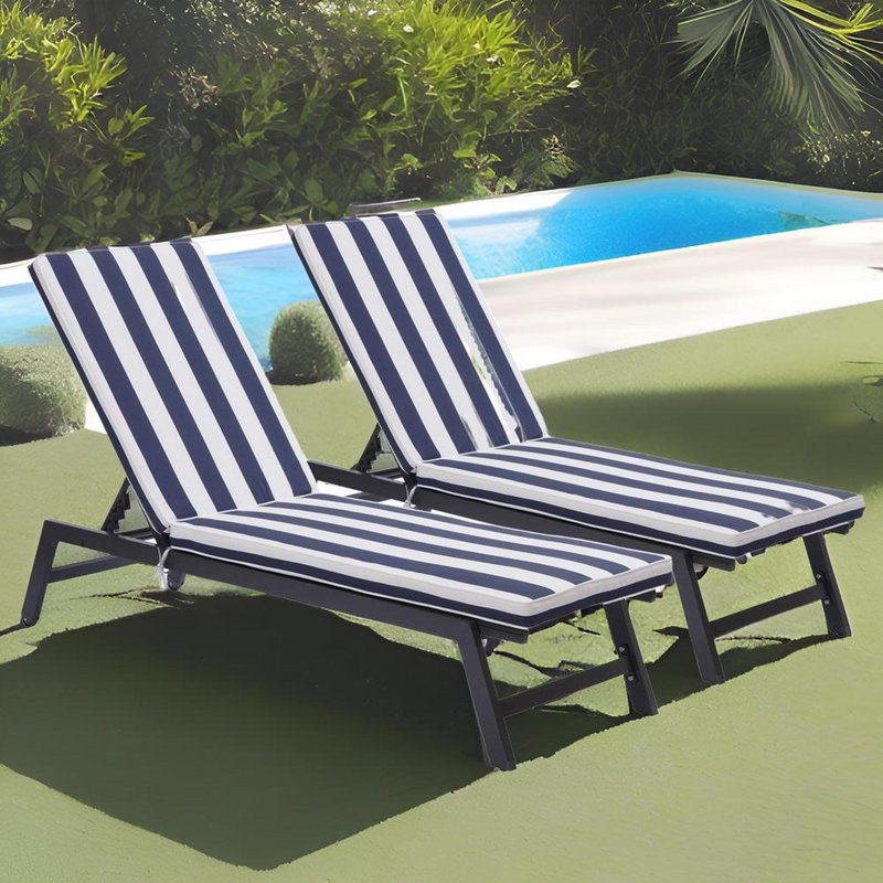 Longshore Tides Chaise longue d'extérieur avec coussins, fauteuil ...