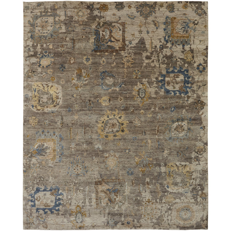 Madison Couture Rugs Opulent Fusion Brown Hand-Knotted Wool Area Rug ...