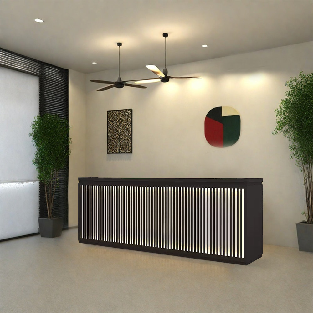 OX Art Reception Desk 102.36-Inch Modern Front Desk, Writing Desk ...