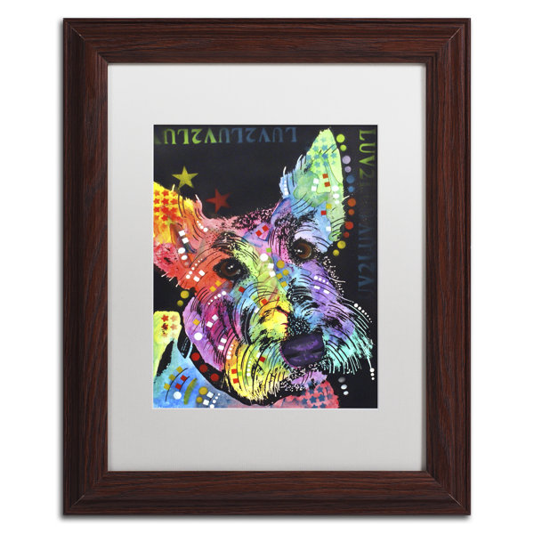 Trademark Art 'Scottish Terrier' Matted Framed Graphic Art on Canvas ...