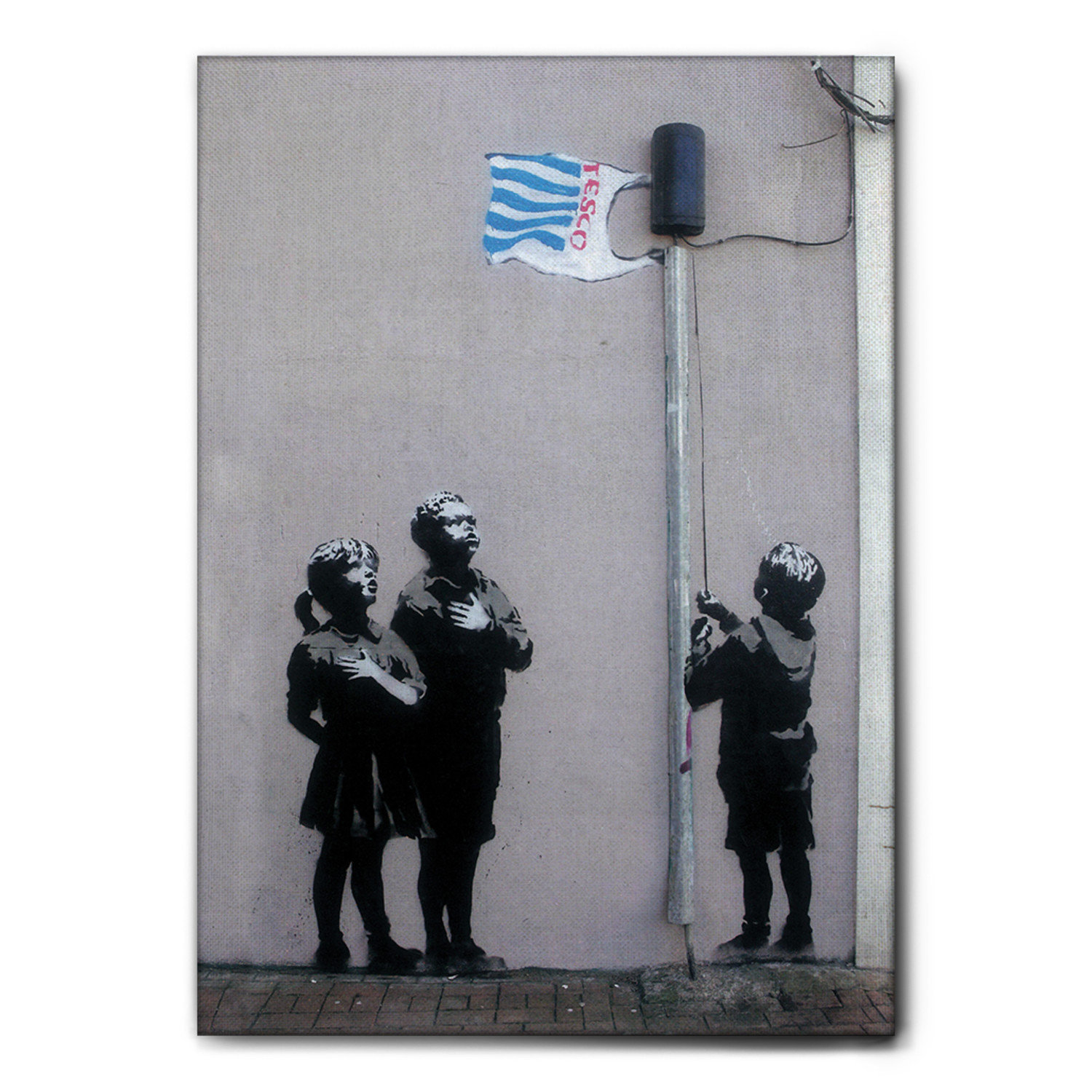Ebern Designs Tesco Flag by Banksy - Wrapped Canvas Painting | Wayfair.ie