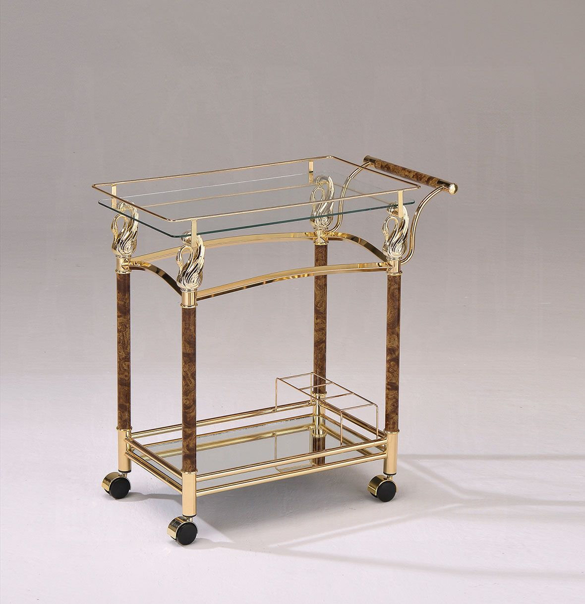 Trio Supply House Mezzo Gold Plated And Clear Glass Tempered Serving ...