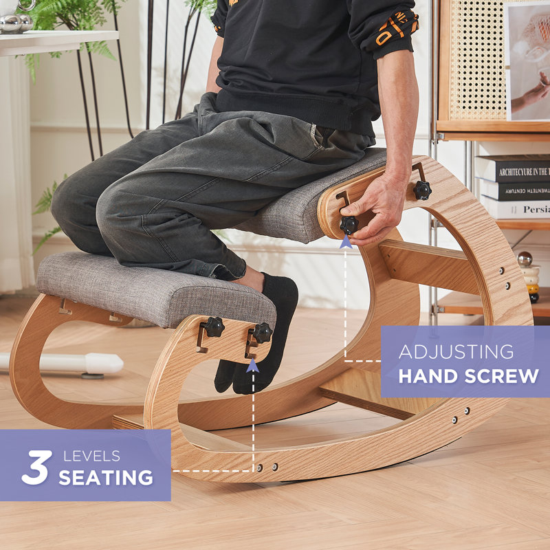 Inbox Zero Loal Adjustable Height Ergonomic Kneeling Chair & Reviews ...