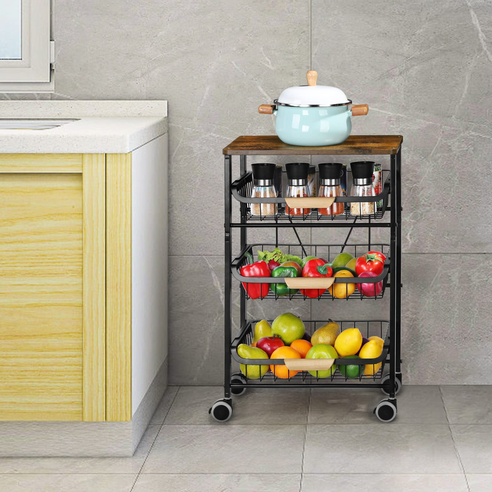 Prep & Savour Cedella Metal Kitchen Cart - Wayfair Canada