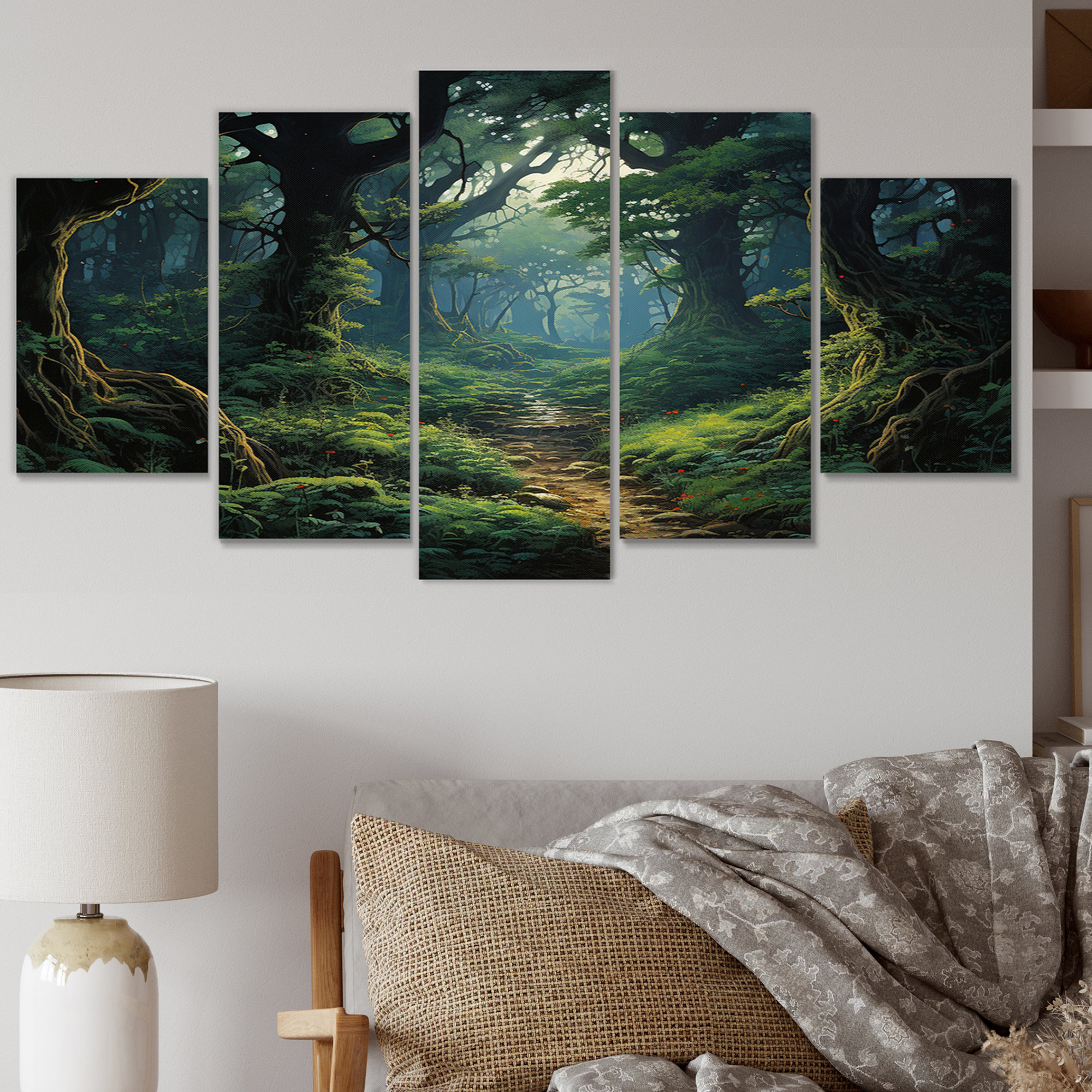 Millwood Pines Green Oak Tree Whispering Shadows I - Landscapes Wall ...
