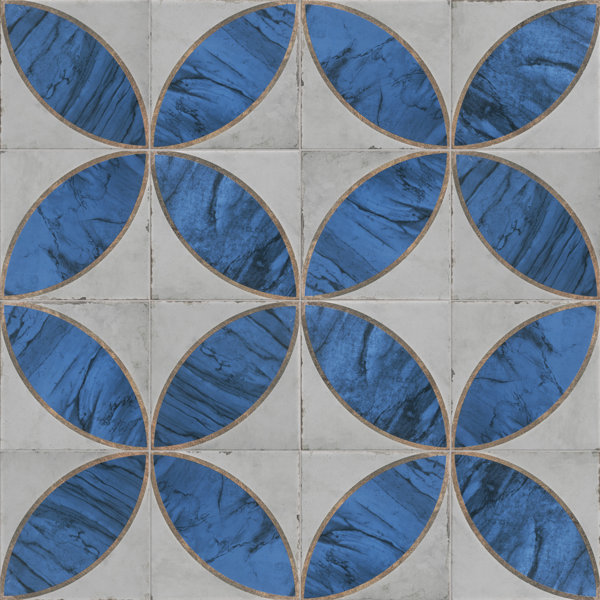 Merola Tile Renaissance Deco 8" x 8" Porcelain Patterned Wall & Floor ...